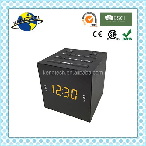 Buy Ct-3938u Black Color Cube Shape Led Digital Pll Alarm Clock Radio ...