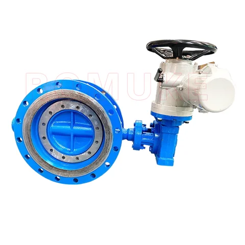 Buy Ductile Iron/cast Steel Electric Flanged Double Eccentric Soft Seal Butterfly Valve from ...