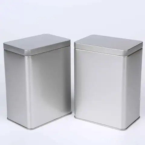 Buy Empty Tea Coffee Supplements Box Square Silvery Food Grade Meta ...