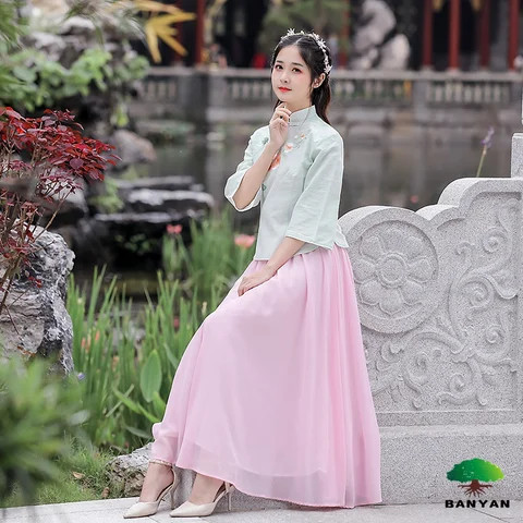 Buy Fair Flower New Style Hanfu Style Embroidery Zen Tea Zen Dance ...