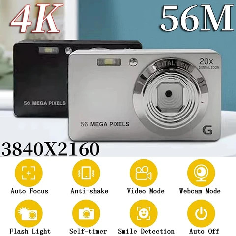 Buy Hd Digital Video Camera 2.7 Inch Lcd Point Shoot Cameras 4k 56mp 56 ...