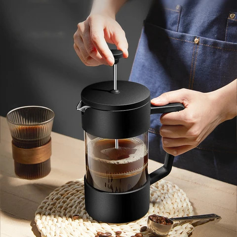 Buy Heat Resistant Glass Coffee Maker French Press Pot With Stainless ...