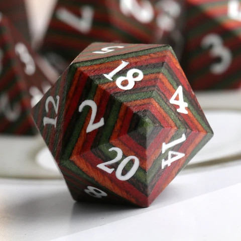 Buy High Quality Polyhedral Wood D&d Dice Set Custom Logo Dungeons And ...