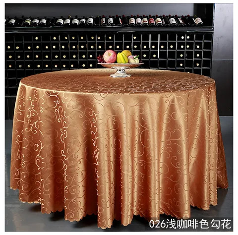 Buy Jacquard Fabric White Round Table Cloth For Wedding Event And ...