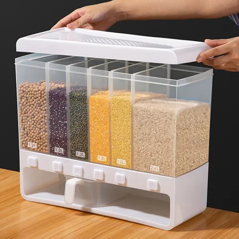 Buy Kitchen Wall-mounted Clear Plastic Storage Box Pp Material Cereal ...