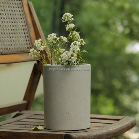 Buy Large Round Flower Pot Eco-friendly Concrete Ceramic Garden Indoor ...