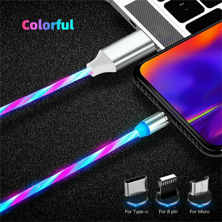 Buy Led Usb Cable Flowing Streamer Magnetic Charging Cable 2.4a Micro ...