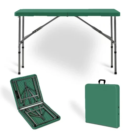 Buy Popular Rectangular Hdpe Table Top With Metal Folding Legs Outdoor ...