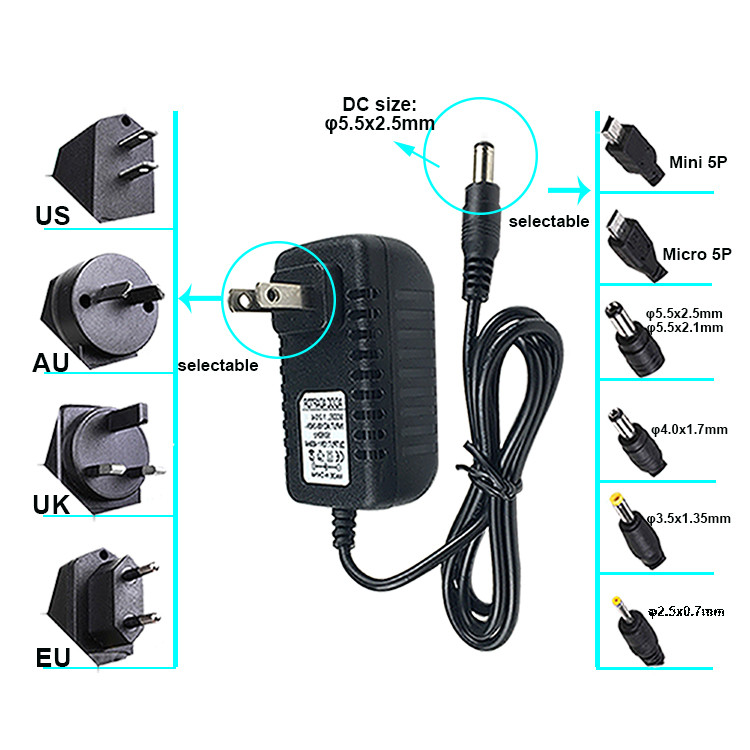 Buy Power Adapter Input 100 ~240v Ac Dc Adaptor 12v Power Adapter 1a ...