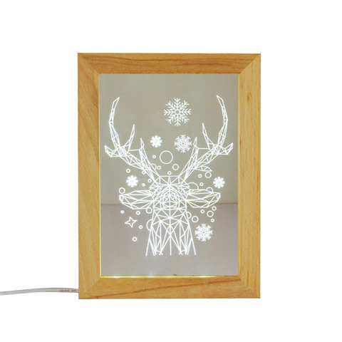 Buy Promotional Diy Real Wood Led Photo Frame Beech 3d Picture Frame ...