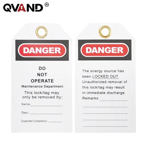 Buy Qvand Electrical Safety Lockout Tagout Loto Tag Lock Out Danger Pvc ...