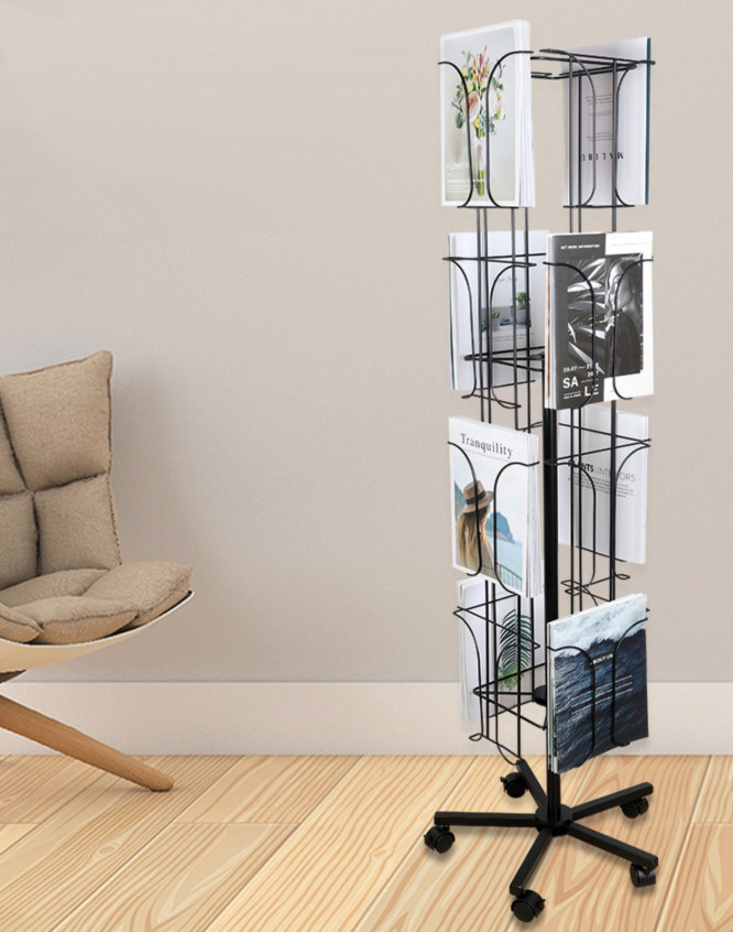 Buy Rotating Postcard Racks Rotate Iron Wire Basket Stand Greeting Card ...