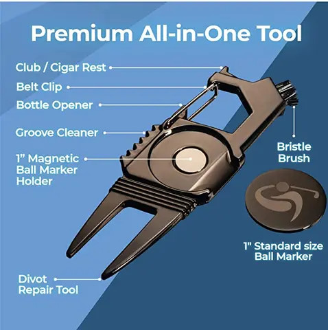 Buy Zinc Alloy Metal Multi-function Professional Golf Divot Repair ...