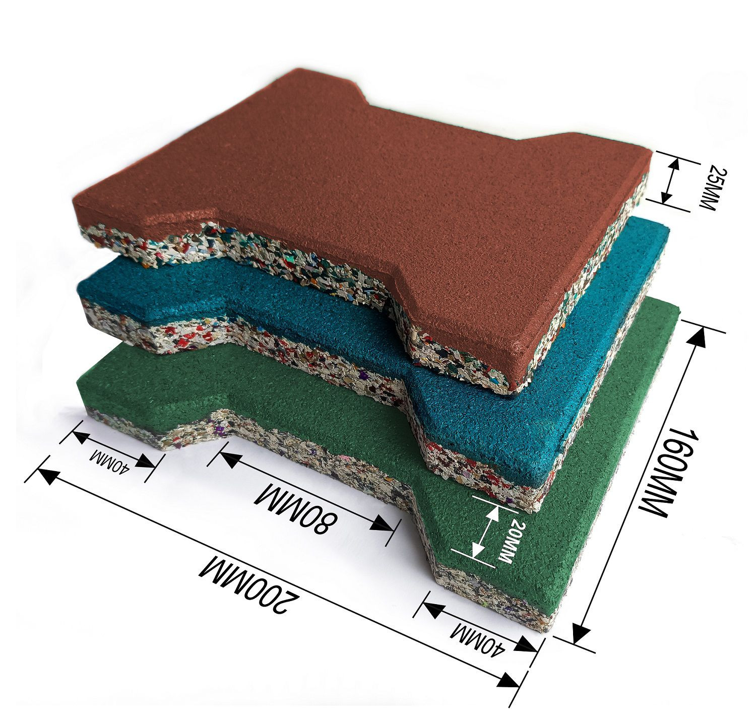 Buy Outdoor Rubber Shock Absorbing Pads from Guangdong Honghan Sports ...