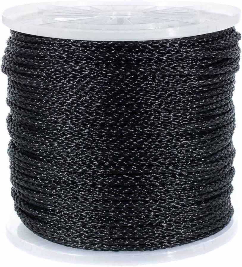 Buy Barrier Rope Hollow Braid Polypropylene Rope (black 3/8 Inch, 1000 ...