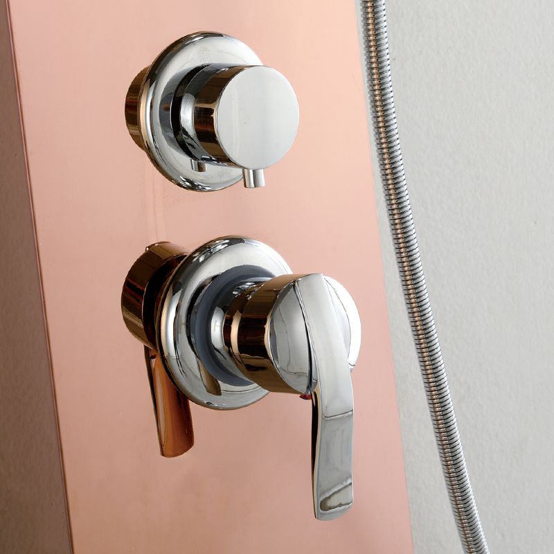 Buy Rose Gold Shower Panel Shower Tower 304 Four Function Rainfall Side ...