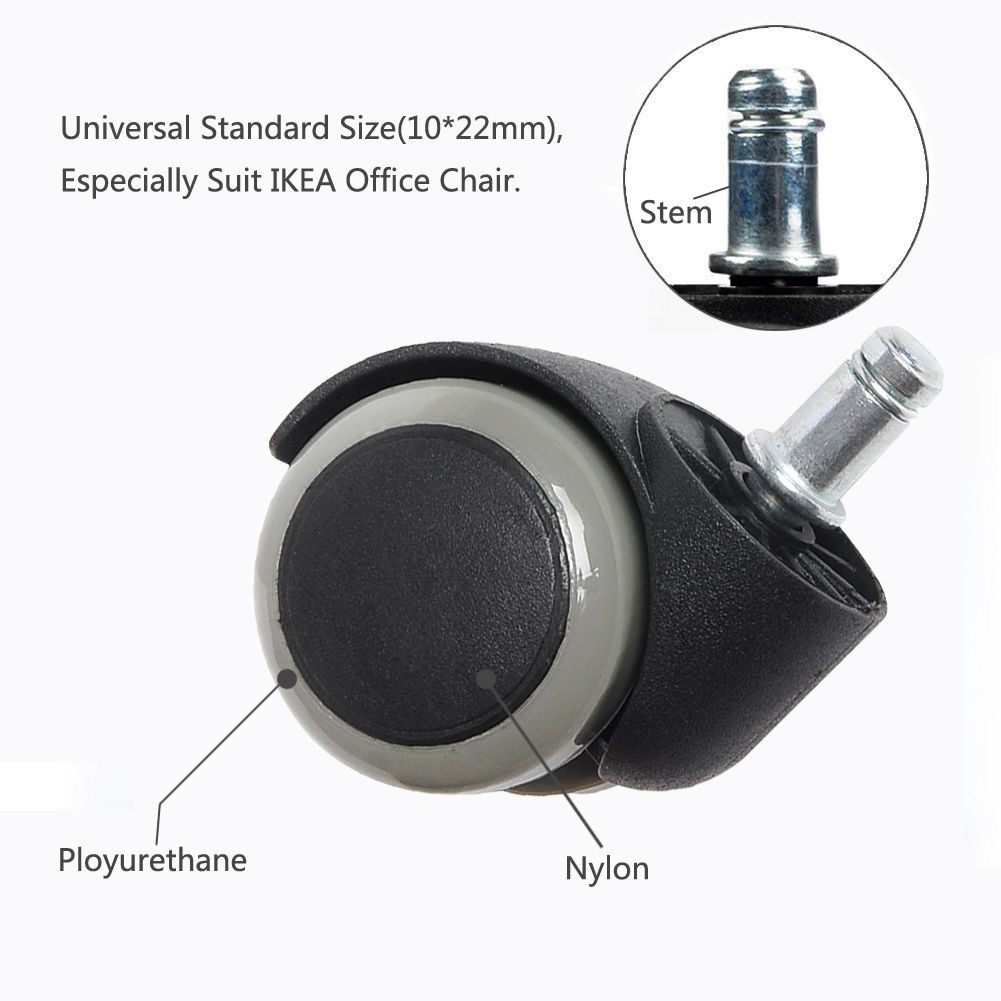 Buy Office Chair Casters Wheels Replacement Soft Polyurethane Modern ...