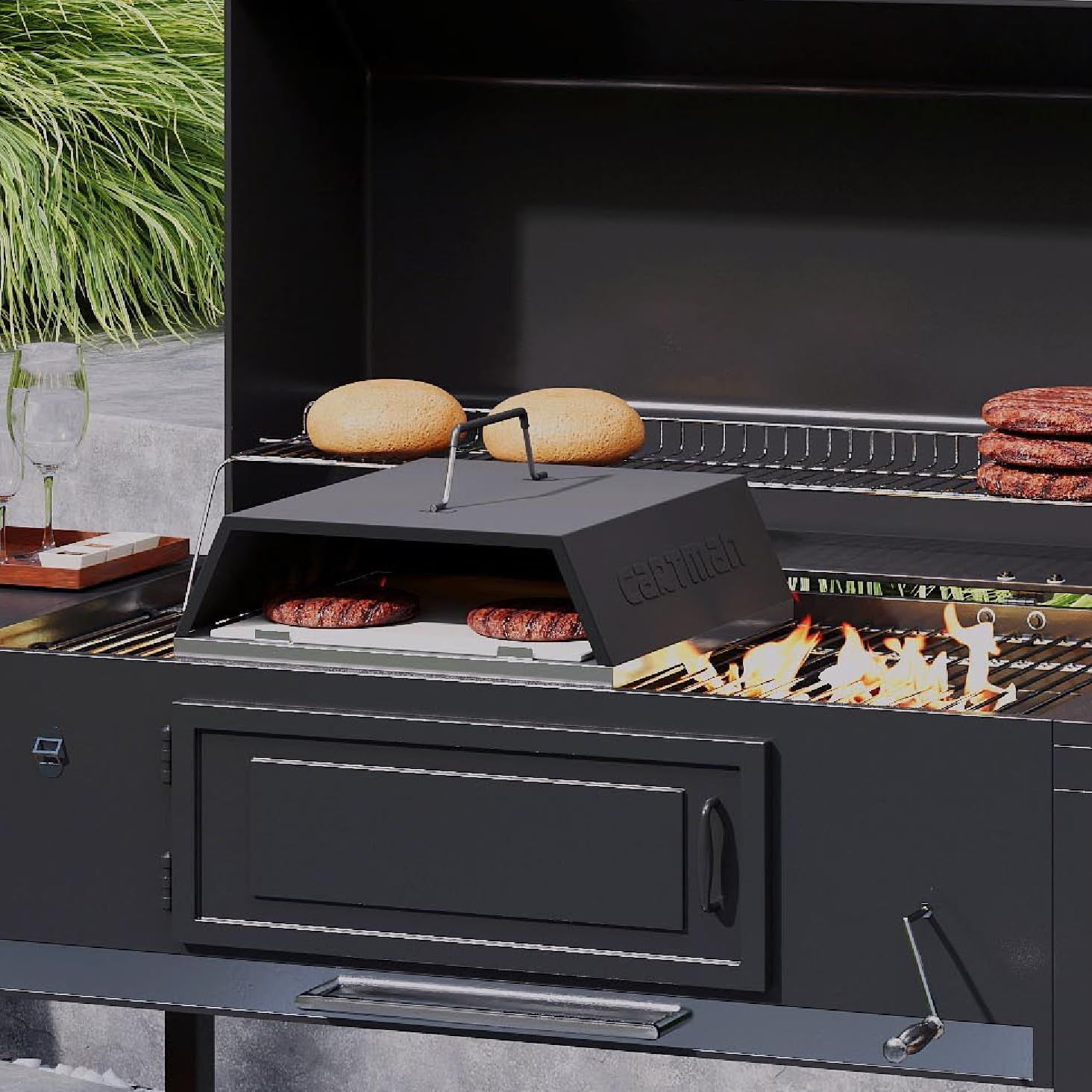 Buy Flyzza Outdoor Bbq Pizza Oven For Grill from Ningbo Yingchuang ...