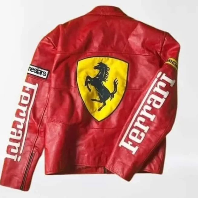 Buy Ferrari F1 Racing Red Leather Jacket from TREX international co ...