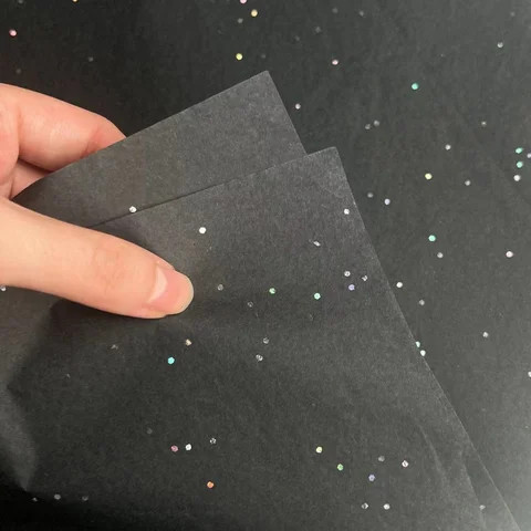 Buy 17gsm Black Laser Silver Gemstones Tissue Paper Whosale Floral ...