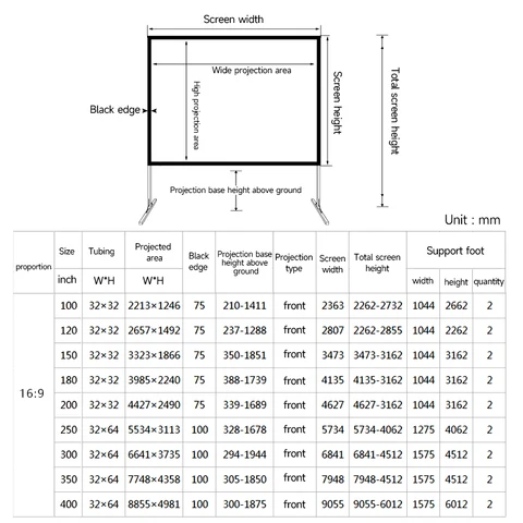 Buy 200 Inch Fast Fold Screen 4k 16:9 Cheap Projector Screen Outdoor ...