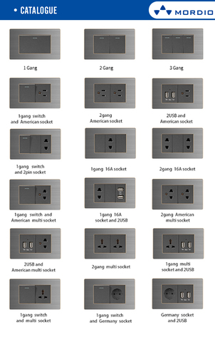 Buy Aluminum Metal Wall Switch Socket And 2gang American Switched ...
