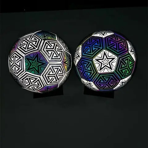 Buy Custom Blue Holographic Luminous Football Reflective Light Up ...