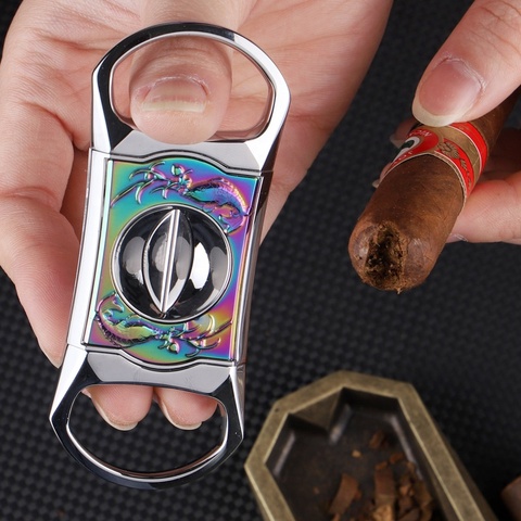 Buy Dual Blade Cigar Cutter Portable Cigar Scissor Tobacco Tool Sharp ...