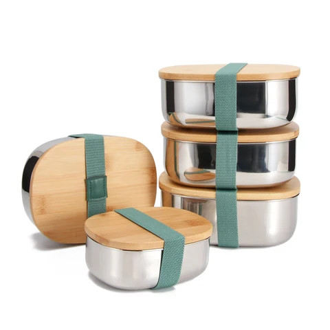 Buy Eco Friendly Indian Tiffin Lunch Box Reusable Bamboo Lid Lunch Box ...