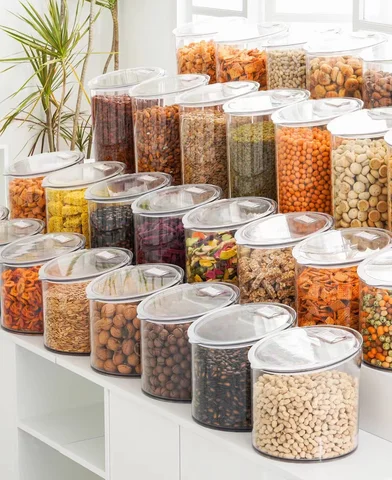 Buy Ecobox Round Container Scoop Bin Powder Spices Candy Storage ...