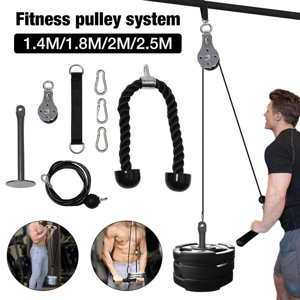 Buy Fitness Pulley Cable Machine Attachment System Arm Biceps Triceps ...