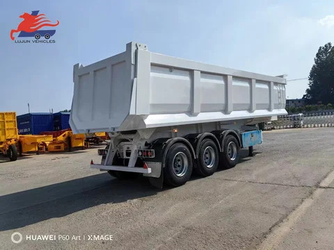 Buy Heavy Duty 25 Cbm 40 Cbm 3axles U Shaped End Rear Tipper Dumper ...