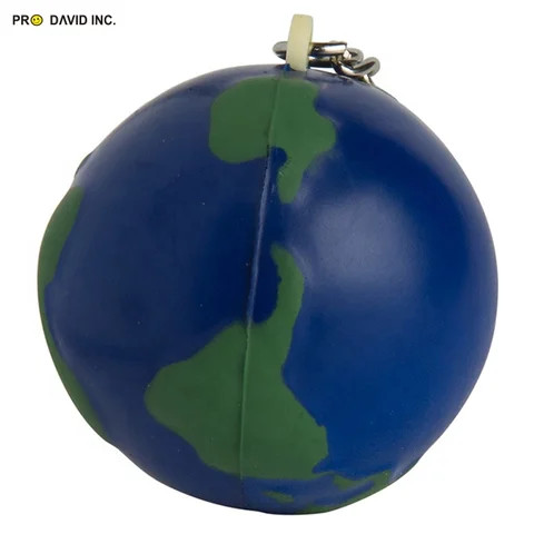 Buy Kawaii Promotional Anti Stress Ball Key Chain Globe Shaped Keyring ...