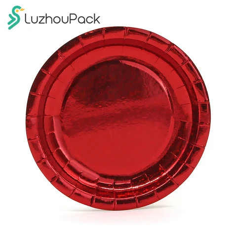 Buy Luzhoupack Wholesale Oval Sturdy Paper Plate Golden Foil Laminated ...
