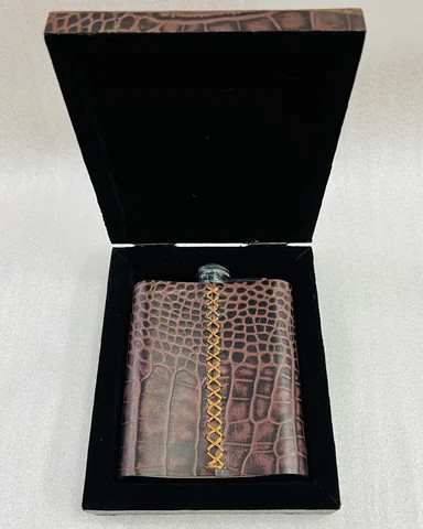 Buy Metal Hip Flask Wrapped In Leather Premium Accessory Also Available ...