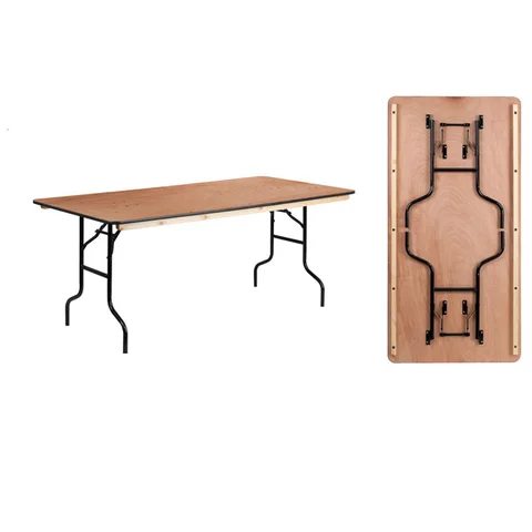 Buy Modern Half Round Wooden Folding Table With Aluminum Frame For ...