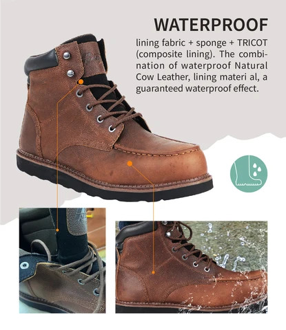 Buy Pinnip Pangolin Lightweight Safety Shoes Cow Leather Work Boots ...