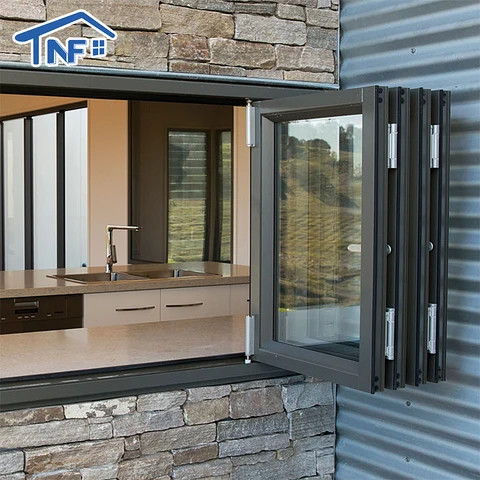 Buy Soundproof Aluminium Windows Bifold Glass Window Screens Bifold ...