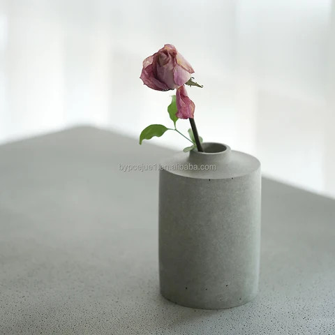 Buy Wabi-sabi Concrete Table Top Flower Vase Interior Minimalist Home ...