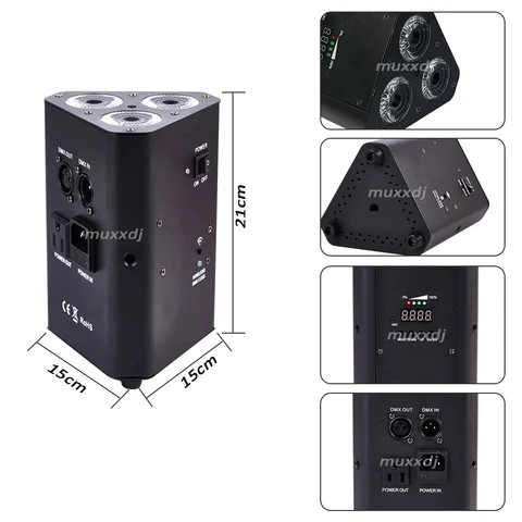 Buy Wireless Dmx Battery Up Lights 3x18w Led Battery Powered Wedge ...
