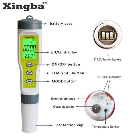Buy Xingba Professional Tds Ph Meter Ec/ph/temperature Meter Digital ...