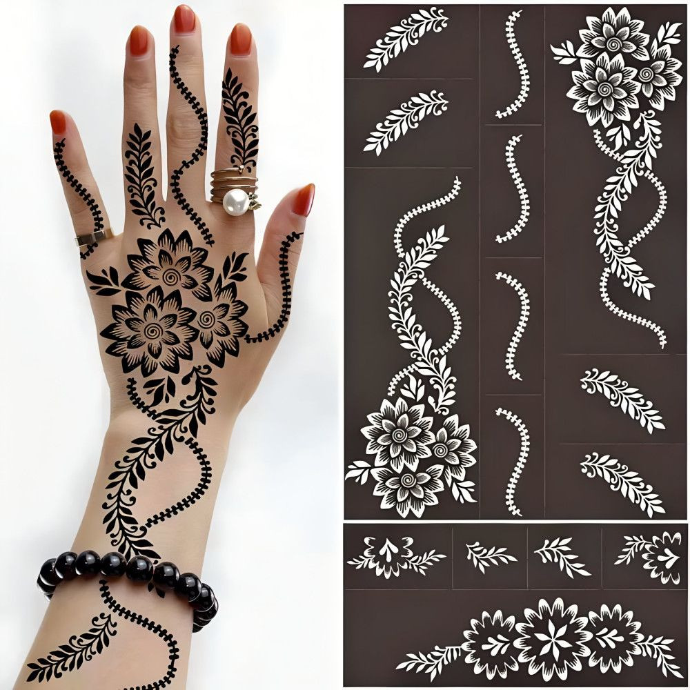 Buy Diamond Flower Mehndi Henna Stencil from Glossy Cart, Pakistan ...