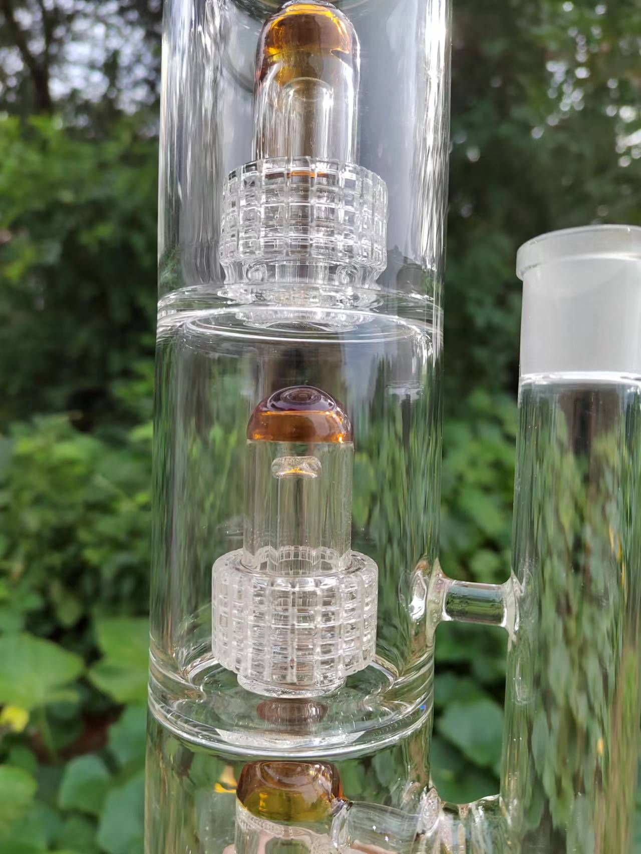 Buy 13.7 Inch Triple Matrix Perc Glass Bong Amber from DEMA ...