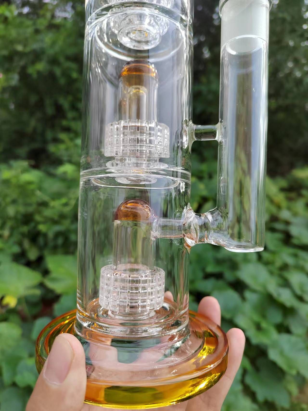 Buy 13.7 Inch Triple Matrix Perc Glass Bong Amber from DEMA ...