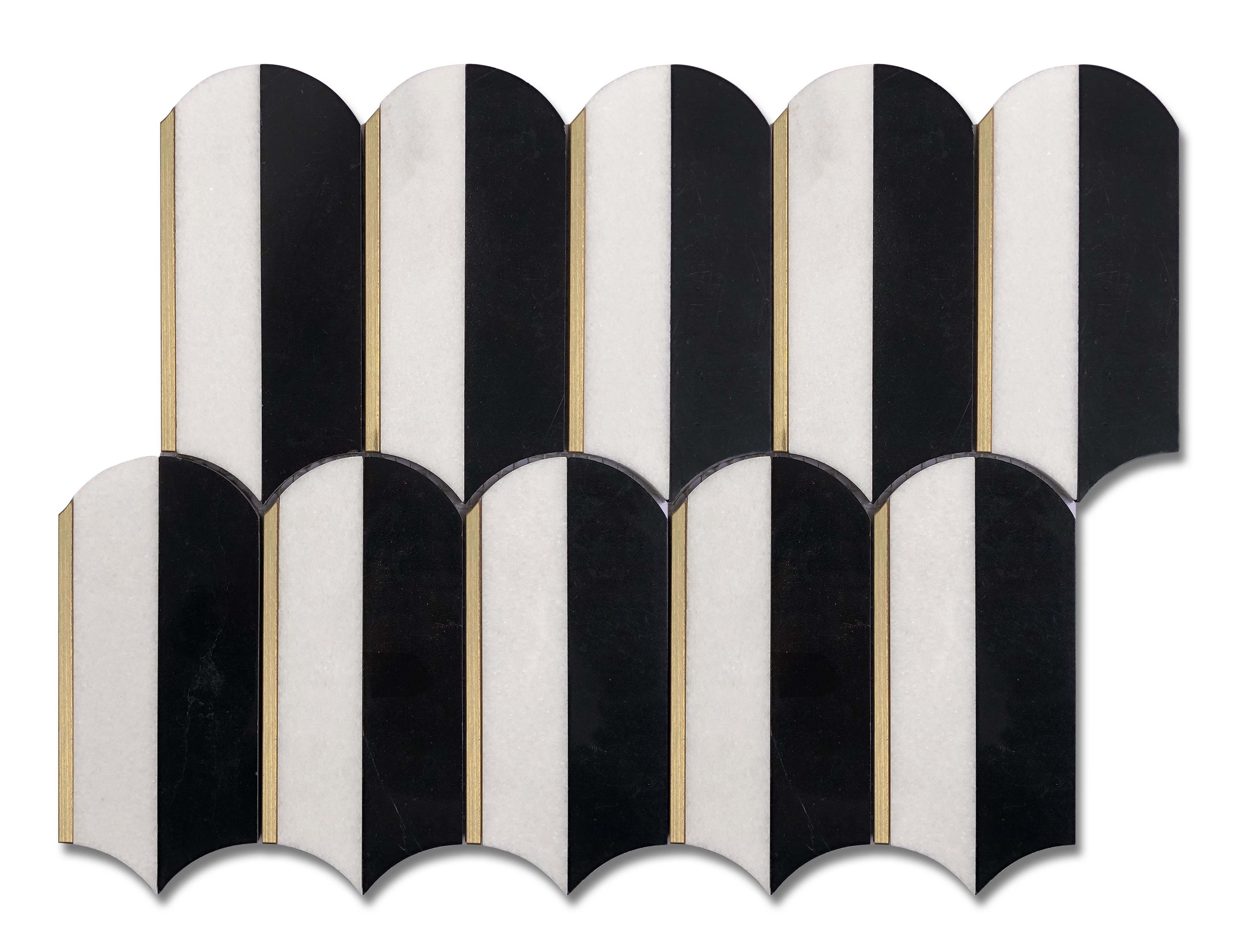 Buy Nero Marquina Mosaic Tile Arc-blc-03 from FOSHAN TERESA TILE AND ...