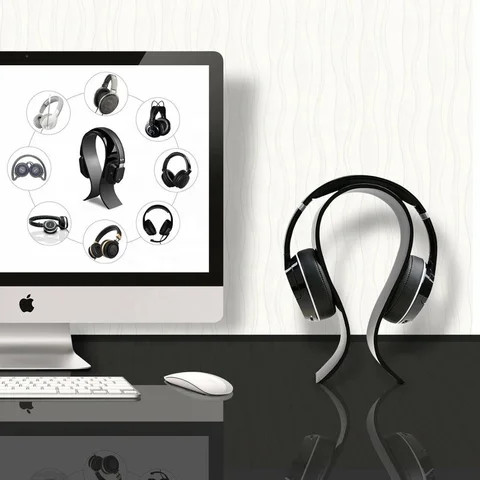 Buy Acrylic Headphone Stand Headset Holder Desk Display Hanger Rack ...