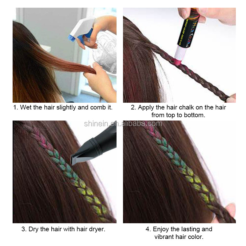 Buy Amazon Hot Selling 12 Colors No Toxic Hair Dye Chalks Temporary ...