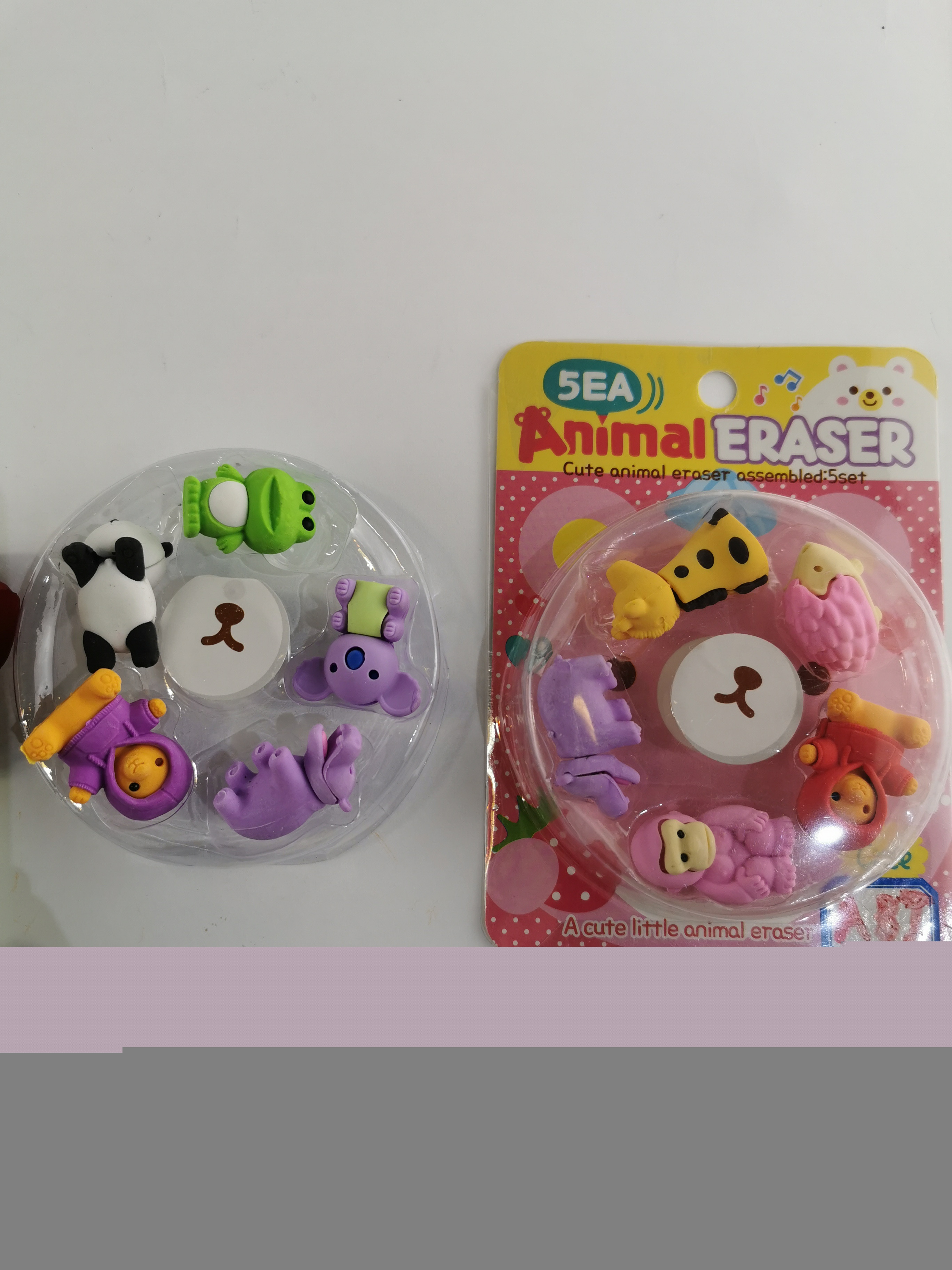 Buy Cartoon Animal Eraser Cute Baby Rubber Set Students Gift 3d ...