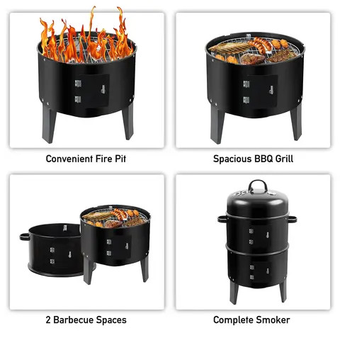 Buy Commercial Wood Bbq Grills Outdoor Charcoal Barbecue Grid Smoker ...