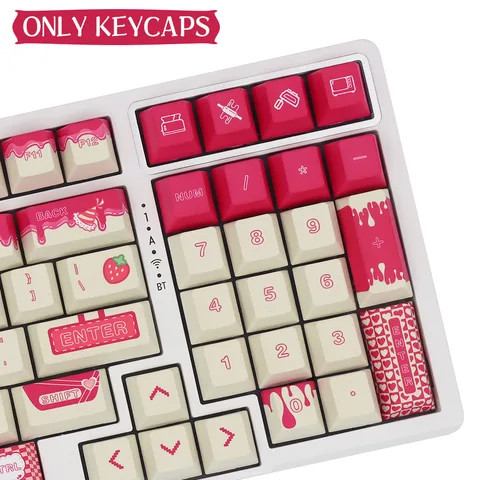 Buy Cream Cake Pbt Keycaps 151 Keys Custom Key Cap Cherry Profile ...